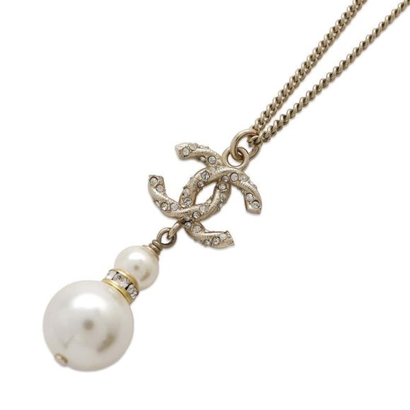 CHANEL | Jewelry | Chanel Fake Pearl Rhinestone Necklace B8 B A53161 ...